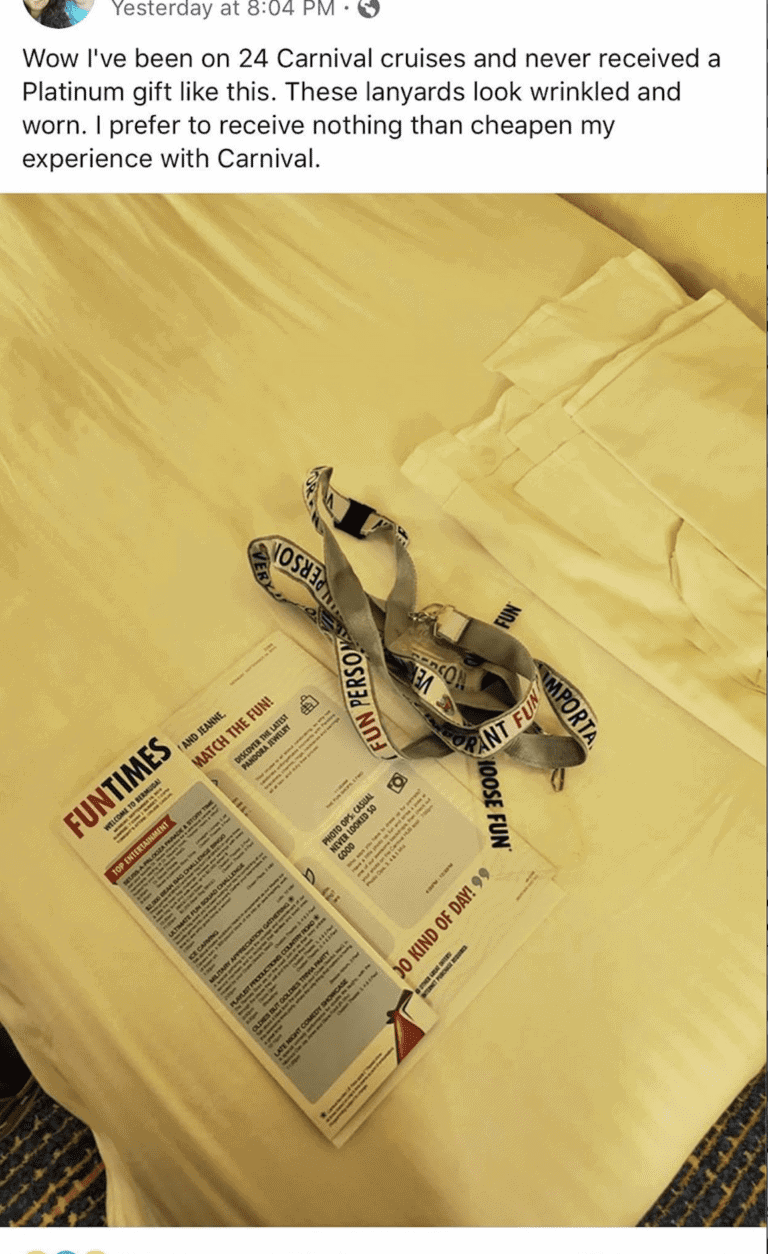 Ungrateful Carnival Cruisers Whine About Free Gift