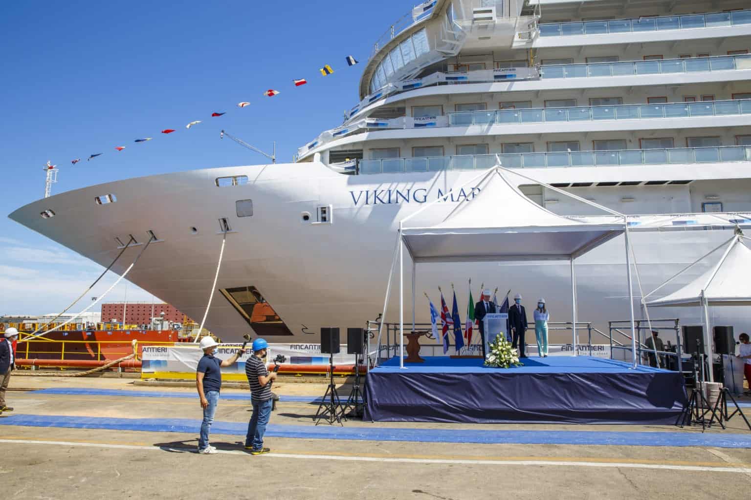 New Viking Ocean Cruise Ship Floated Out, Godmother Named