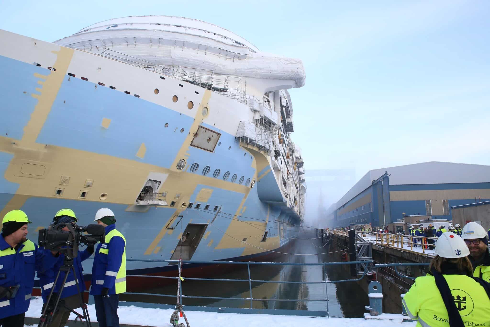 World's Largest Cruise Ship Floated Out at the Shipyard