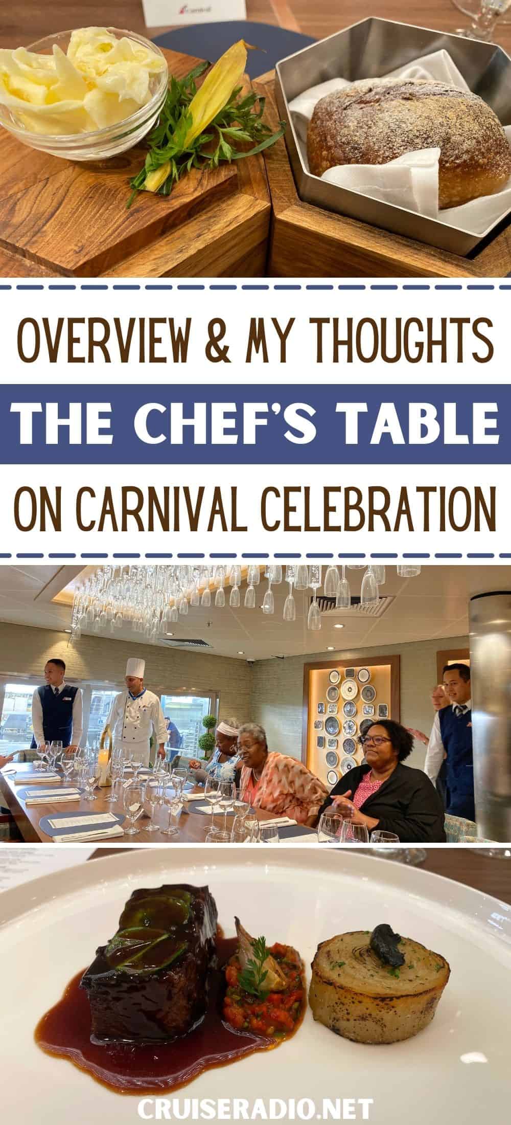Carnival Chef's Table: My Overview and Thoughts