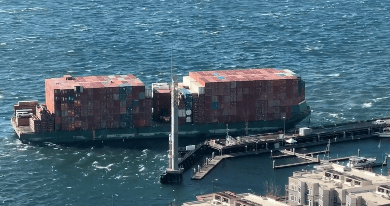 Cruise Ship Pier Struck by a Runaway Barge